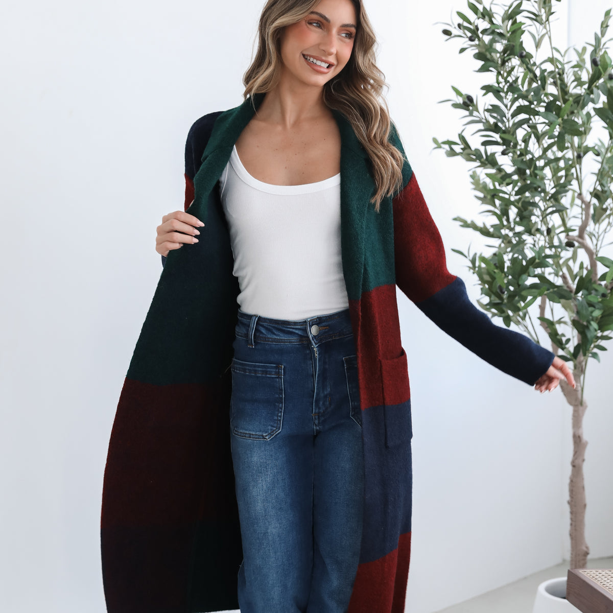 Esther & Co. Perrine Coatigan - Wine Check – ESTHER & CO.